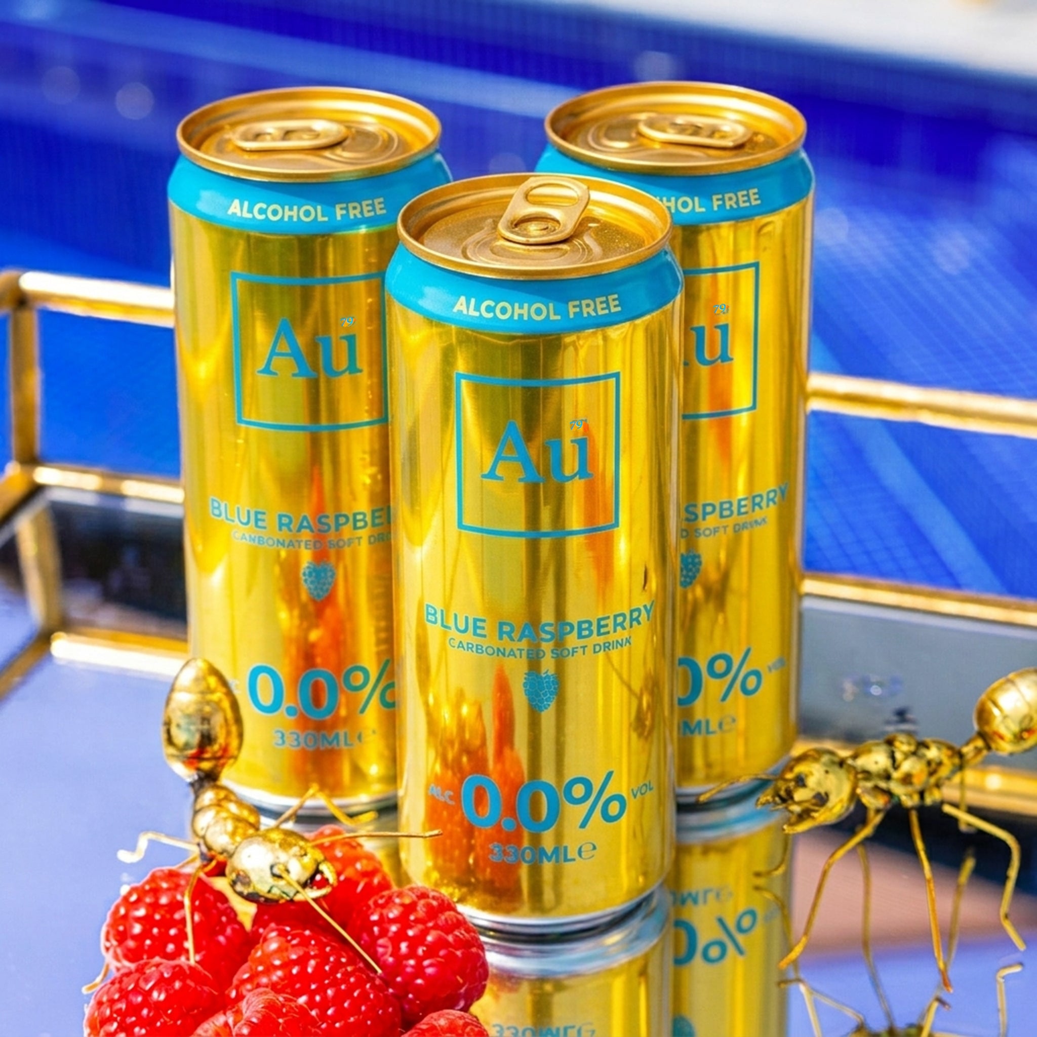 Blue Raspberry 0% Cans 12 Pack - Au Vodka