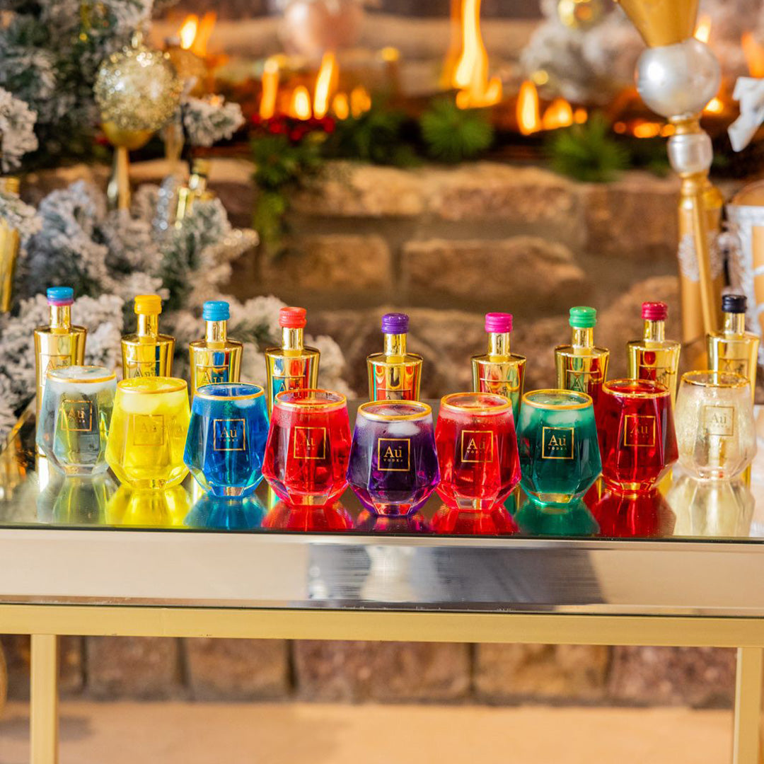 Miniature 5cl & Miniature Diamond Cut Glass - Au Vodka