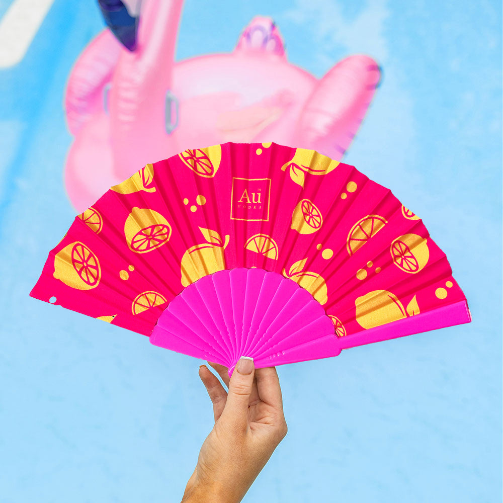 Limited Edition Pink Lemonade Hand Fan - Au Vodka