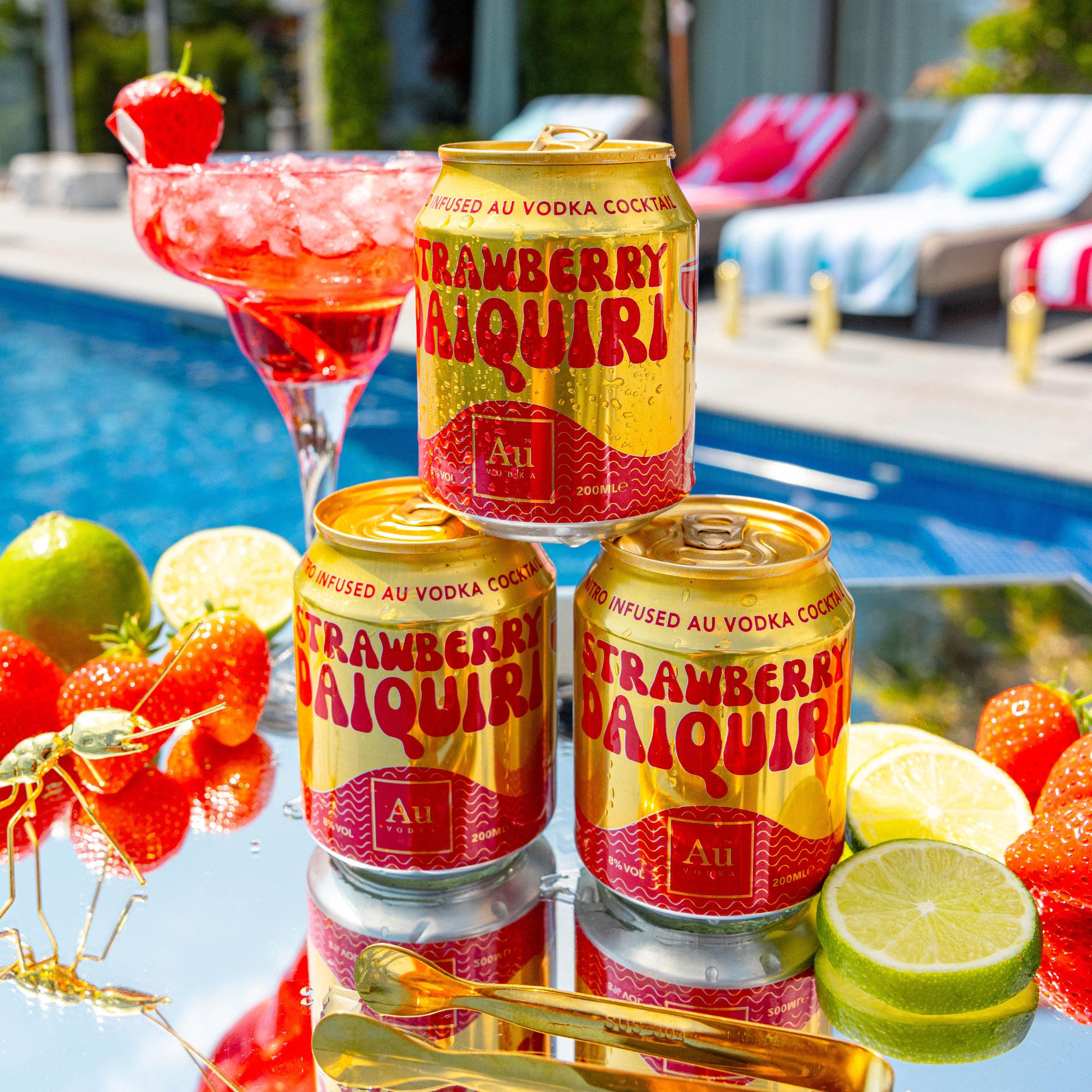 Strawberry Daiquiri Vodka Cocktail Can - Au Vodka
