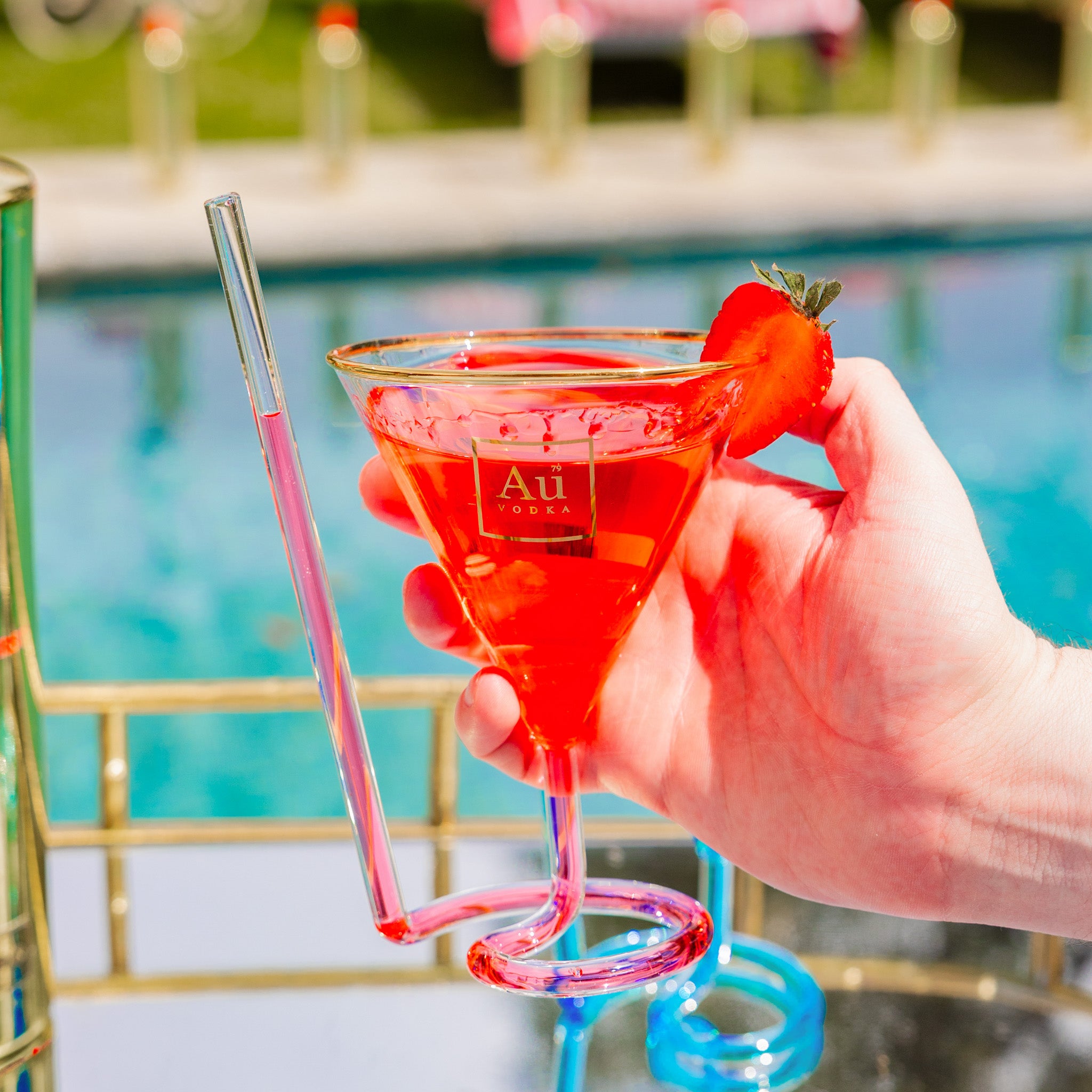 Strawtini Glass Vodka - Au Vodka